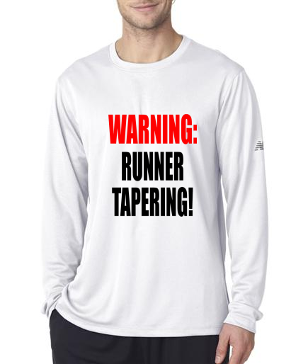 Get your Runner Tapering - NB Mens Long Sleeve White Shirt